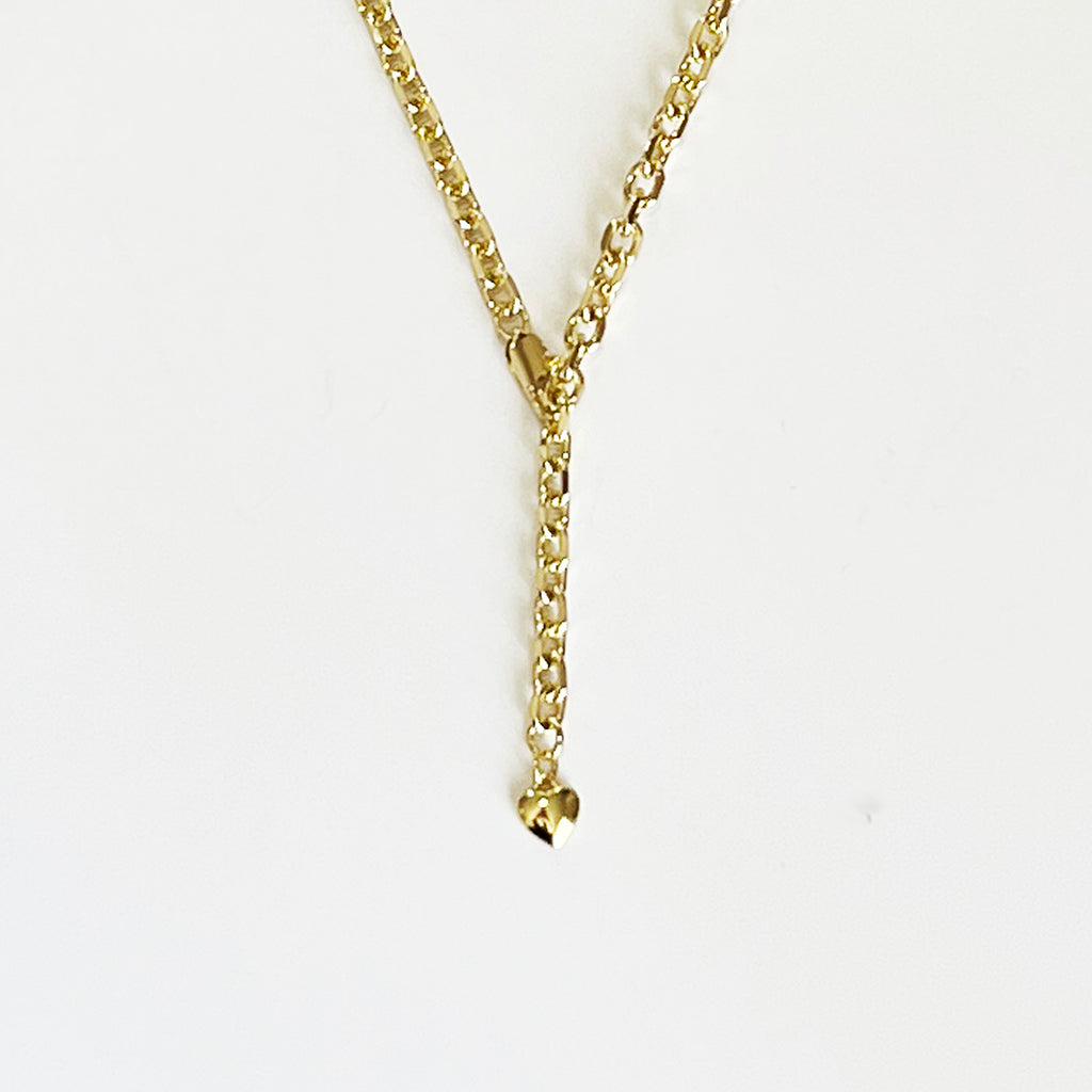 14K Gold-Plated Chain Link Lariat Necklace | Jennifer Croll